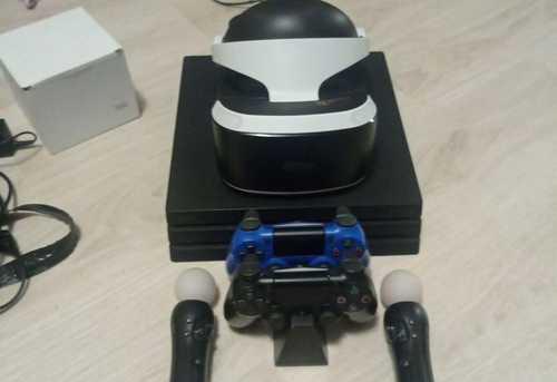 Sony playstation 4 pro прошитая с vr шлемом