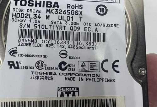 Жесткий диск 320 Гб Toshiba 2,5 “