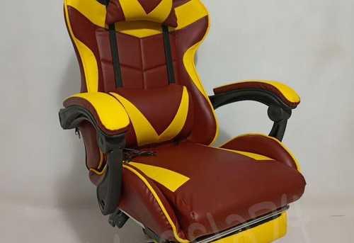 Игровое кресло с подножкой и вибро подушкой