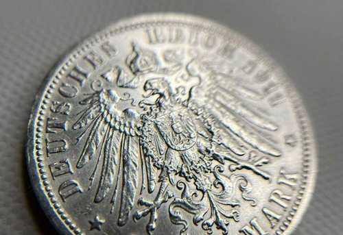 3 марки Германия 1911 г. Вюртемберг Состояние UNC