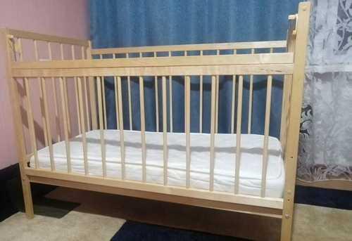 Детская кроватка для новорожденных с маятником