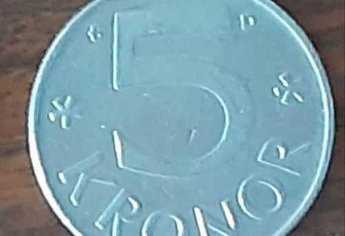 Монеты 5 шведских крон