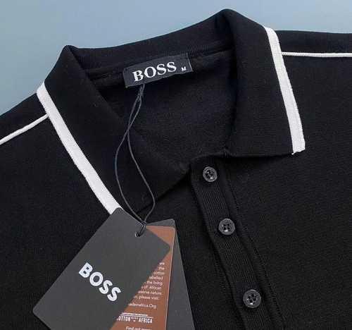 Мужское поло hugo boss черное