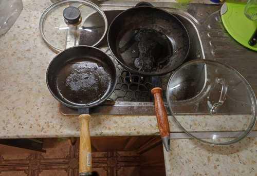 Чугунные сковородки с крышкой