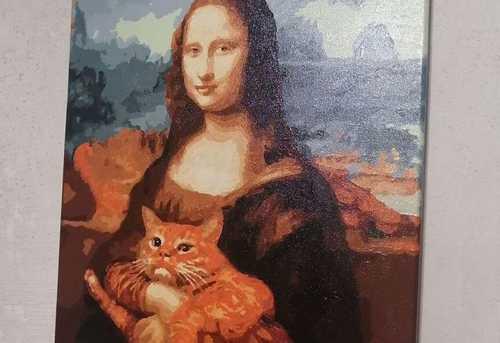 Картина "Джоконда с котом ". 50 на 40 см