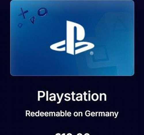 Playstation gift card 10 Euro Germany