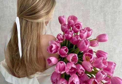 Тюльпаны розовые букет