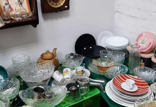 Антикварная старинная посуда / тарелки / вазочки