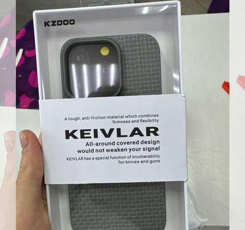 Чехол на iPhone 15 kevlar из кейвларовых нитей