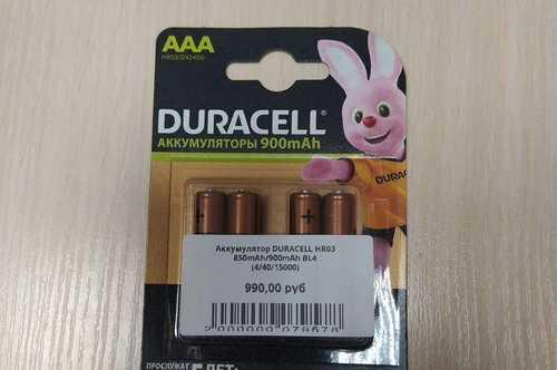 Аккумулятор duracell HR03, 4шт