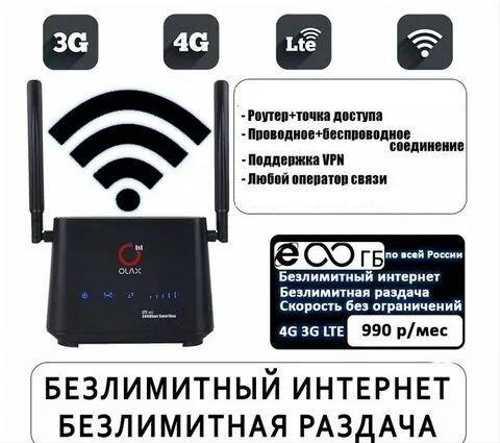 4G Wi-Fi интернет центр ZTE 2в1+Tapиф pocteл 001