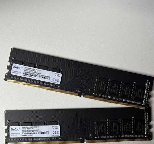 Оперативная память Netac DDR4 16gb 2666