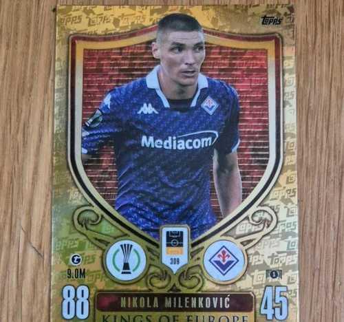 Карточка Milenkovic match attax / kings of Europe