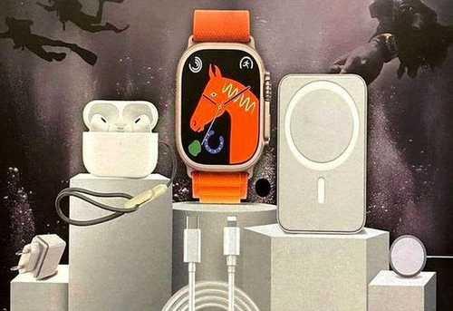 Подарочный набор 6в1 apple наушники smart watch