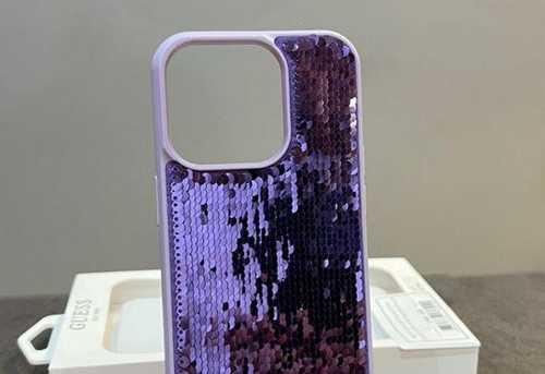 Чехол Guess на iPhone 15 Pro оригинал фиолетовый