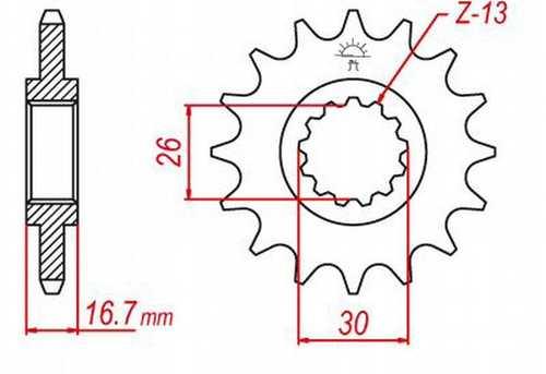 Звезда ведущая JTF1370 16RB