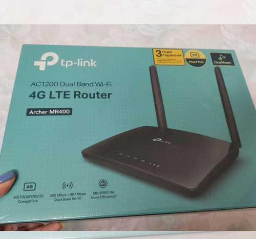 Новый Wi-Fi роутер TP-link Archer MR400, чёрный