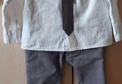 Брюки и рубашка с галстуком р.80