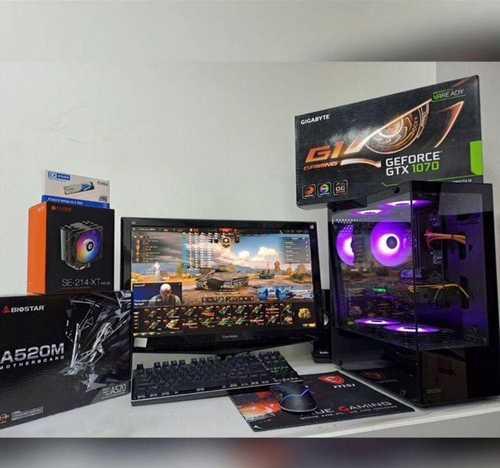 Игровой пк ryzen 5 3600 16Gb GTX 1070 8Gb M2 1000