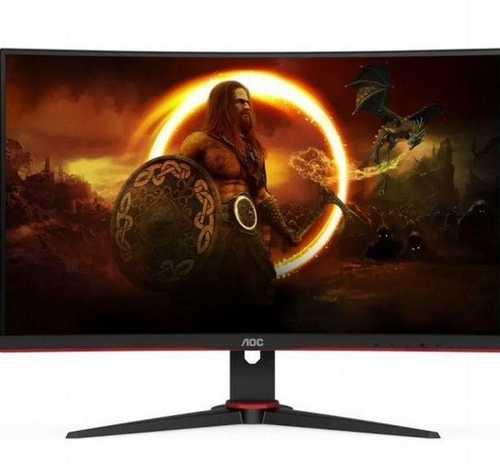 AOC 27" CQ27G2SE Black-Red (VA, изогнутый, 2560x1440, 165Hz, 1 ms, 178/178, 250 cd/m, 80M:1,  2xhdmi