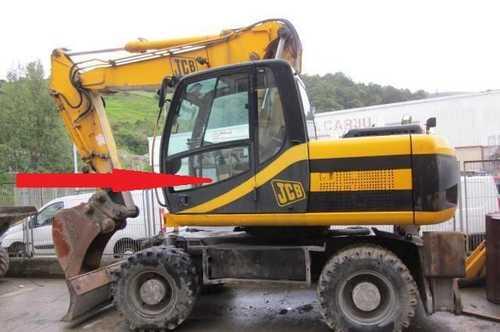 JCB JS 145/160/220/330-97г. Стекло двери нижнее