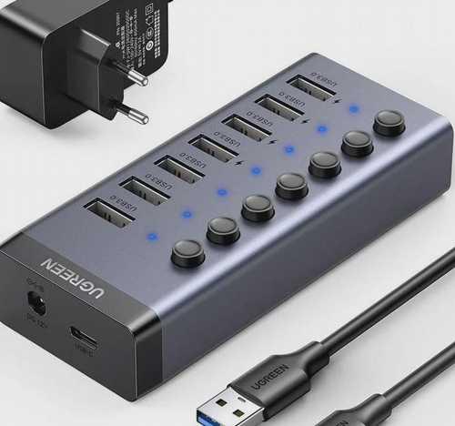 Usb 3.0 hub Ugreen 7 портов бп 24w