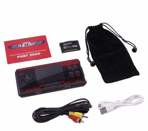 Sega Retro Genesis Port 3000 (черно-красная, 10 эм
