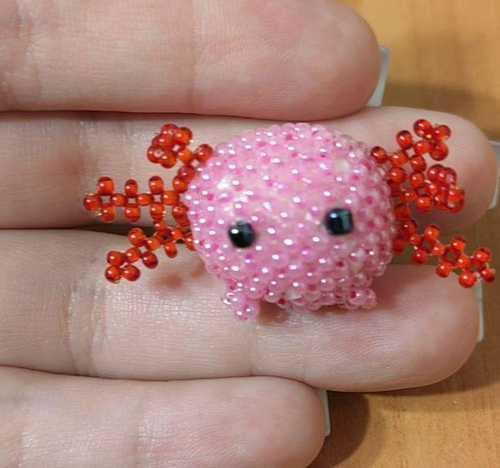 Амигуруми из бисера Аксолотль