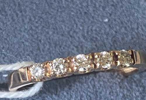 Золотое кольцо с бриллиантами 0.15 карата