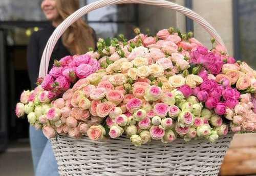 Кустовые пион розы букет,цветы букеты с доставкой