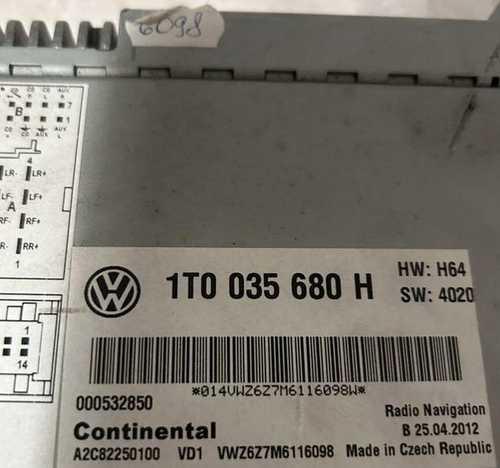 Штатная магнитола VW