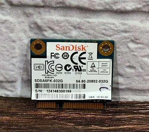 SSD накопитель Msata SanDisk 32gb sdsa5FK-032G