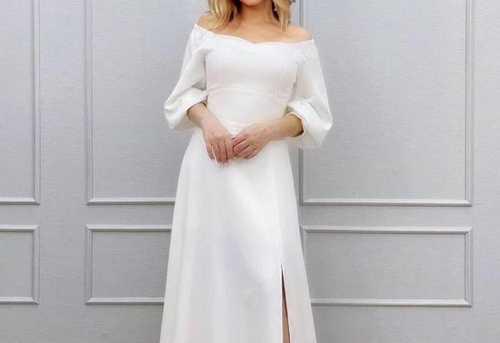 Новое белое вечернее платье