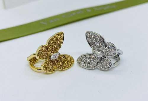 Серьги Van Cleef Two Butterfly золото 750 пробы