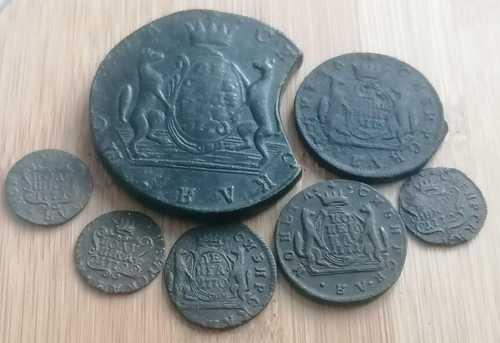 10 копеек 1770 г. км. и набор Сибирских монет