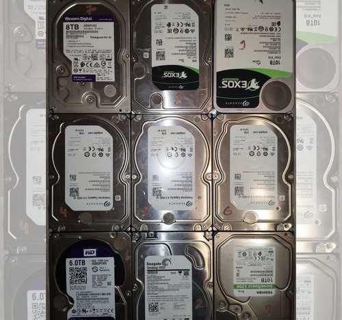 Жесткие диски HDD 3.5" 4, 6, 8, 10тб