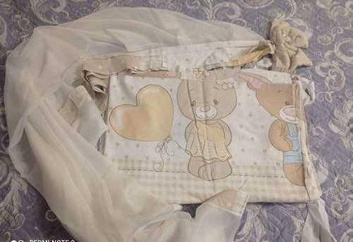 Детское постельное белье в кроватку и балдахин