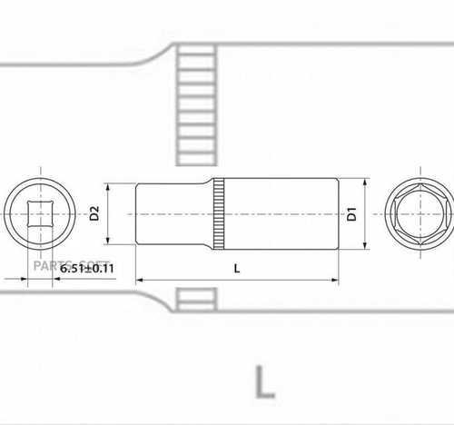 Thorvik FS11411 FS11411 Головка торцевая глубокая 1/4"DR, 11 мм