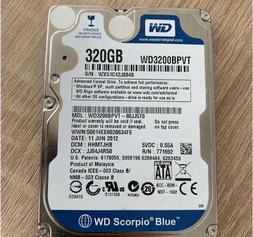 Жесткий диск WD 320 gb HDD