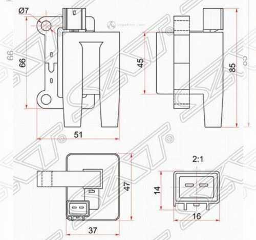 Катушка зажигания Mitsubishi L200 Pajero Montero Sport V23 25 63 65 43 45 6G72 74 stmd314582