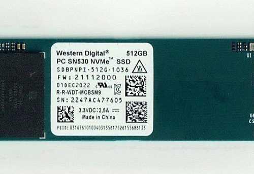 SSD WD PC SN530 512 гб M.2 2230 NVMe