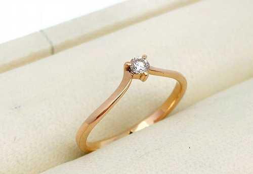 Золотое кольцо с бриллиантом 585пр. размер: 15