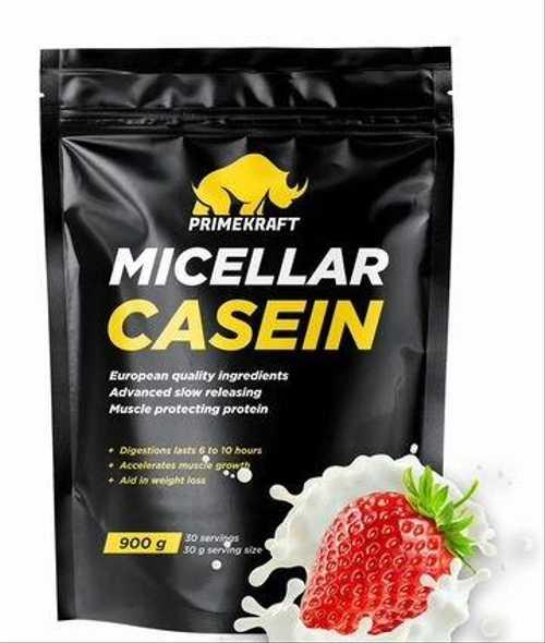 Казеин Prime Kraft Micellar Casein 900 г клубника