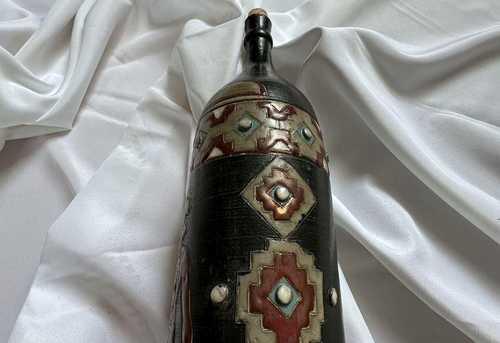 Бутылка большая от вина керамика