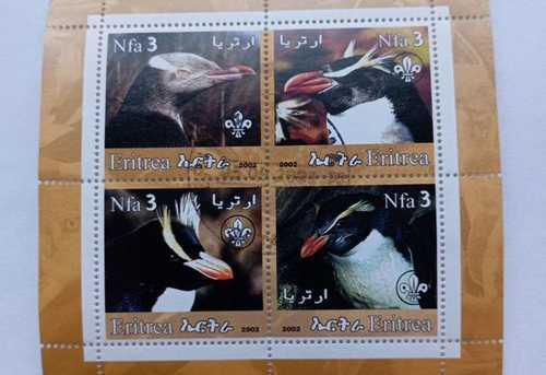 Почтовые марки. Бабочки. Птицы. Эритрея