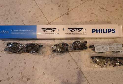 3D очки 4 шт philips