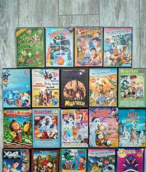 DVD диски с мультфильмами и фильмами 77 штук