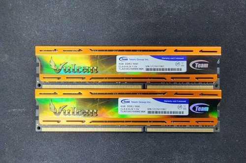Озу DDR3 8Gb (2x4Gb Kit) 1600 Team Vulcan