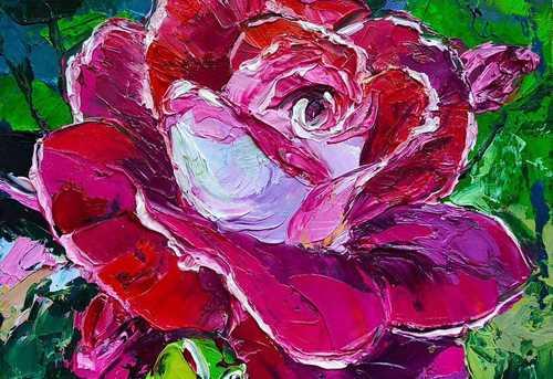Картина маслом с цветами Розы Ирисы Пионы