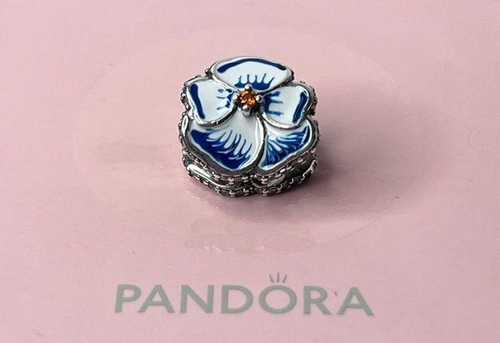Шарм Pandora Blue Pansy Flower